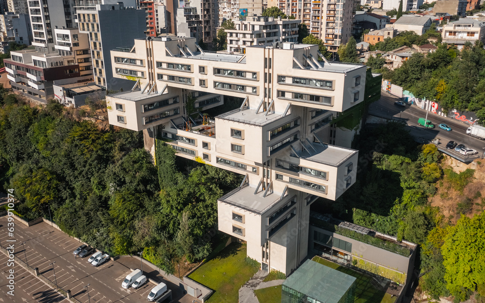 Georgia, Tbilisi, July 2022 - The headquarters of the Bank of Georgia ...