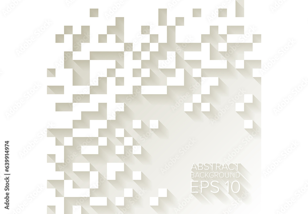 Abstract white squares vector background with long shadow Stock ...
