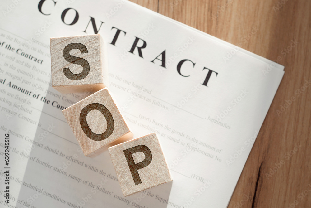 Wooden alphabets building the word SOP - Standard Operating Procedure ...