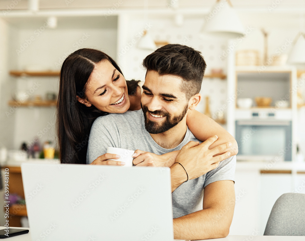 laptop woman man couple computer indoor technology young together ...
