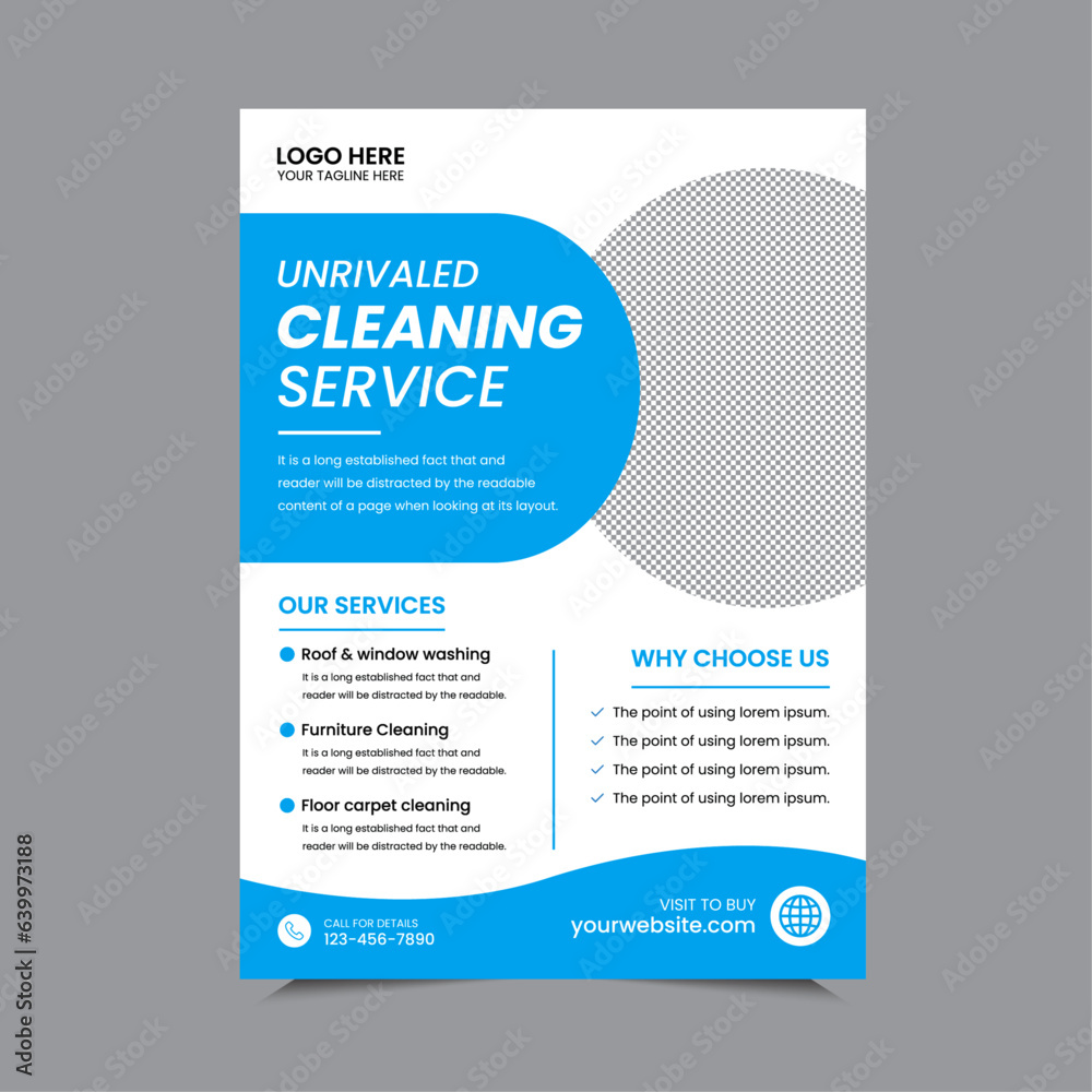 Cleaning Service A4 Flyer Template Design. House cleaning service ...