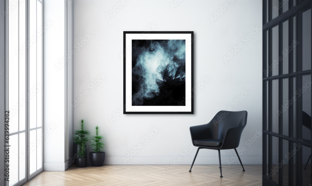 Unfilled picture enclosure simulation set in a Scandinavian design ...