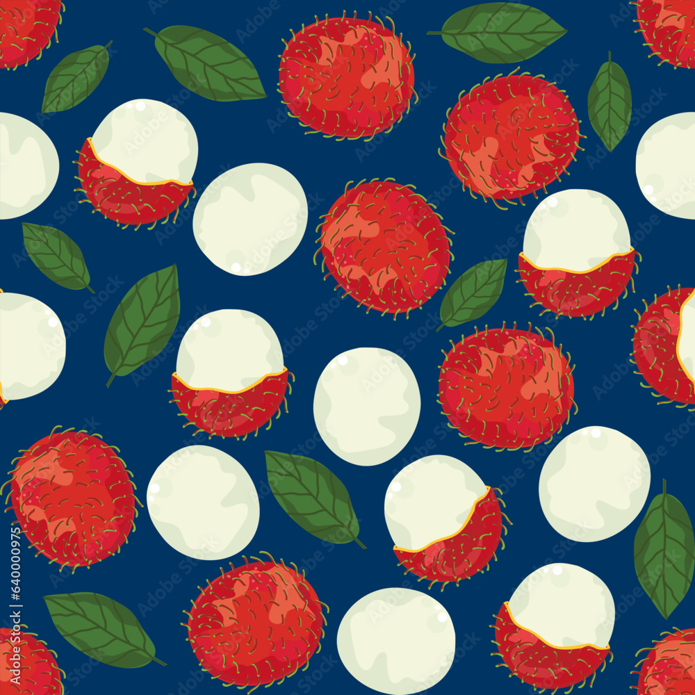 Seamless pattern of fruit, rambutan. Creative texture peeling pattern ...