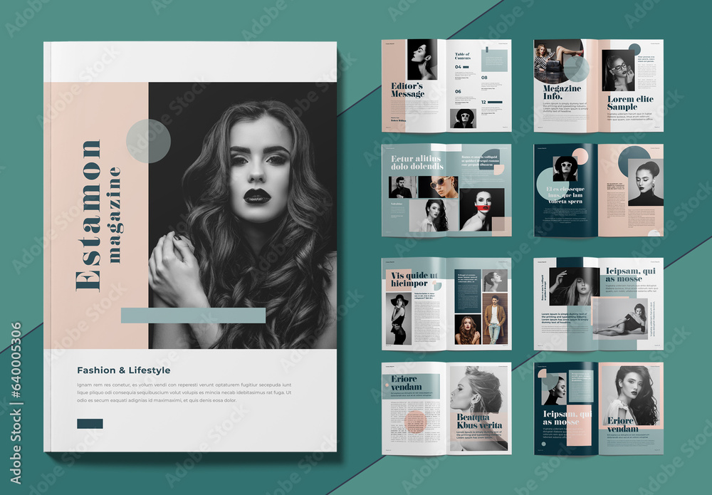 InDesign Modern Magazine Template With 20 Pages Multicolored Accents ...