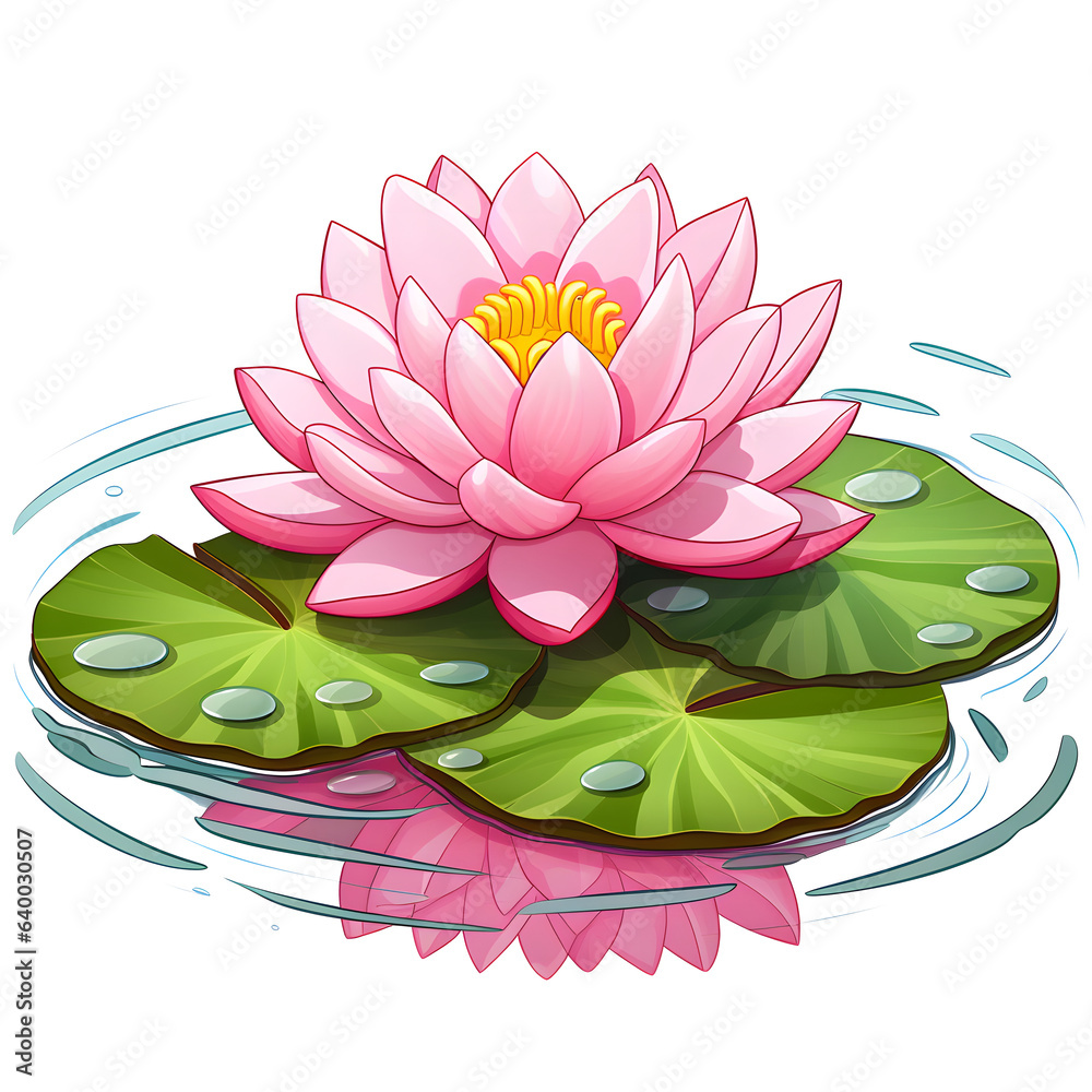 Cartoon clipart of water lily, transparent background Stock ...