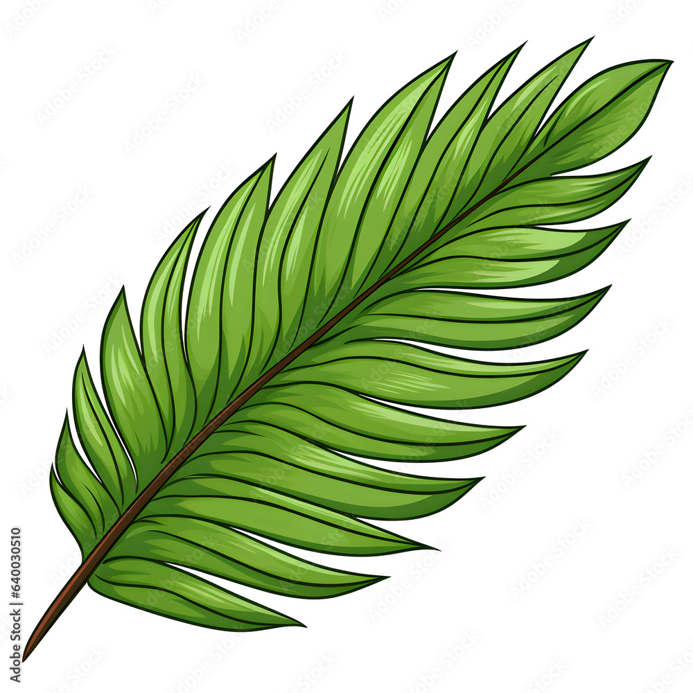 Cartoon clipart of fern leaf, transparent background Stock Illustration ...