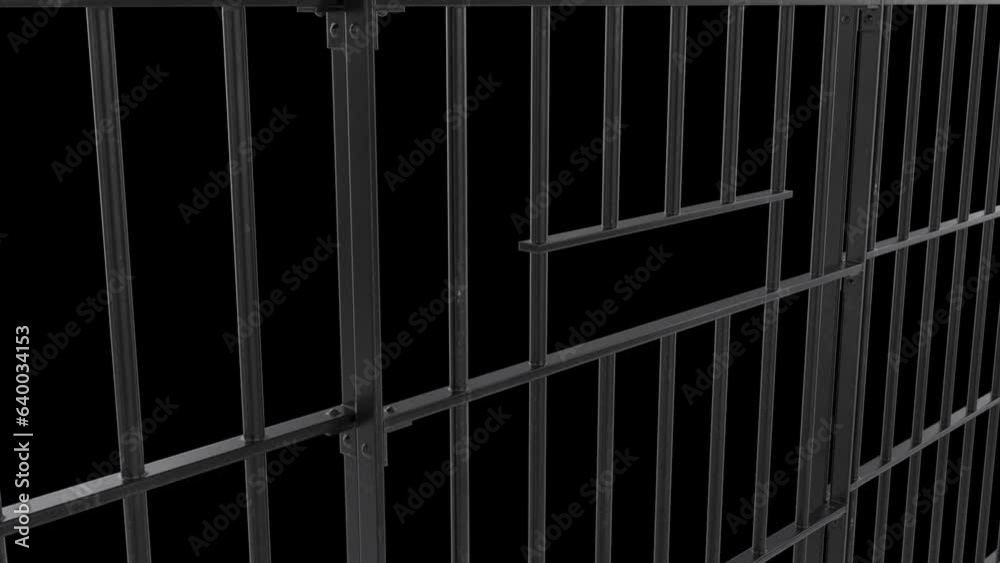 Metal prison bars on a transparent background. Seamless loop animation ...