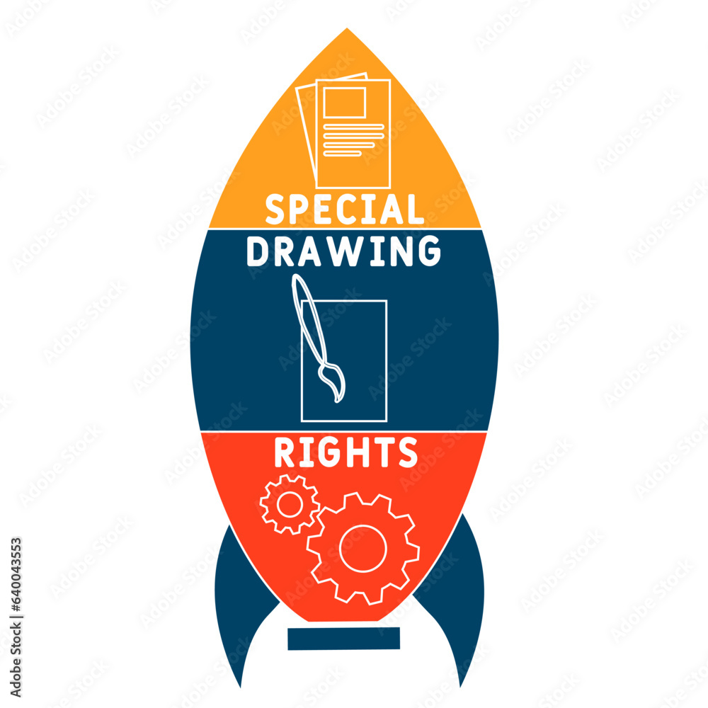 SDR - Special Drawing Rights acronym. business concept background ...