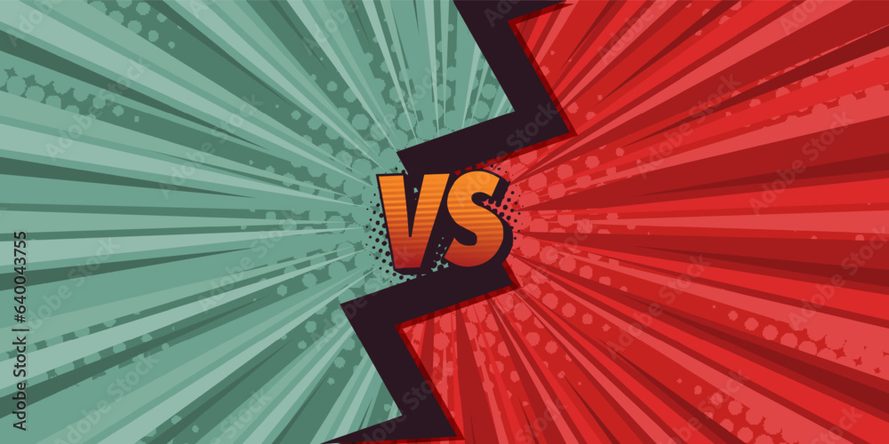 Cartoon comic background. fight. Comic anime competition poster red ...