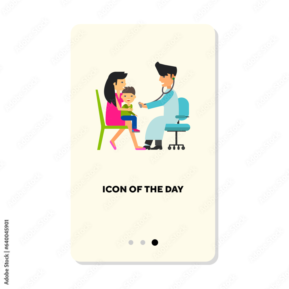Visiting doctor vector icon. Study and observation isolated vector ...