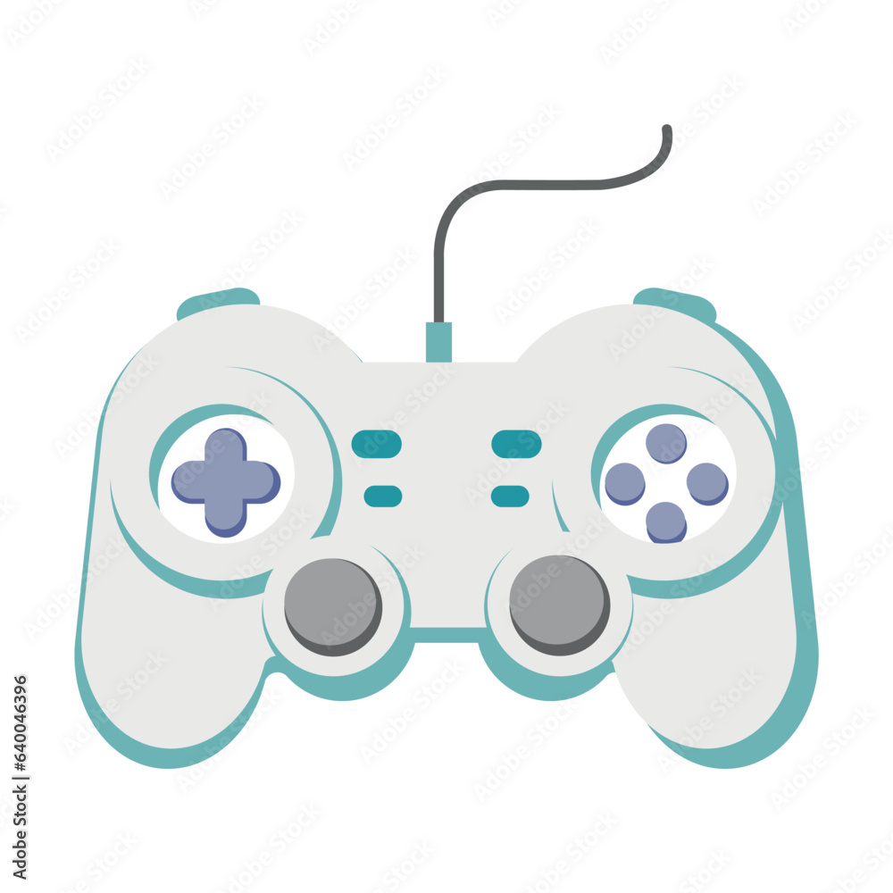 Wired controller for game console. Modern high tech electronic devices ...