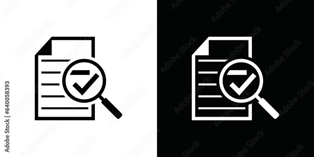 document review icon vector inspiration logo design, magnifying glass ...