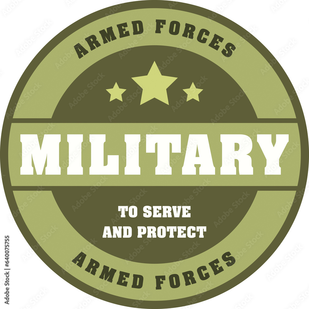 Digital png military, armed forces, serve and protect text on green ...