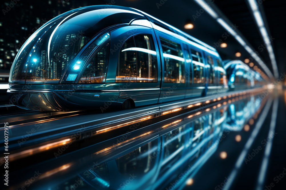 Hyperloop train, background of a magnetic levitation train, the fastest ...