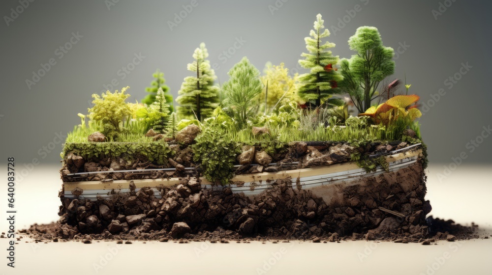 Lawn soil profile map horizontal view Stock Photo | Adobe Stock