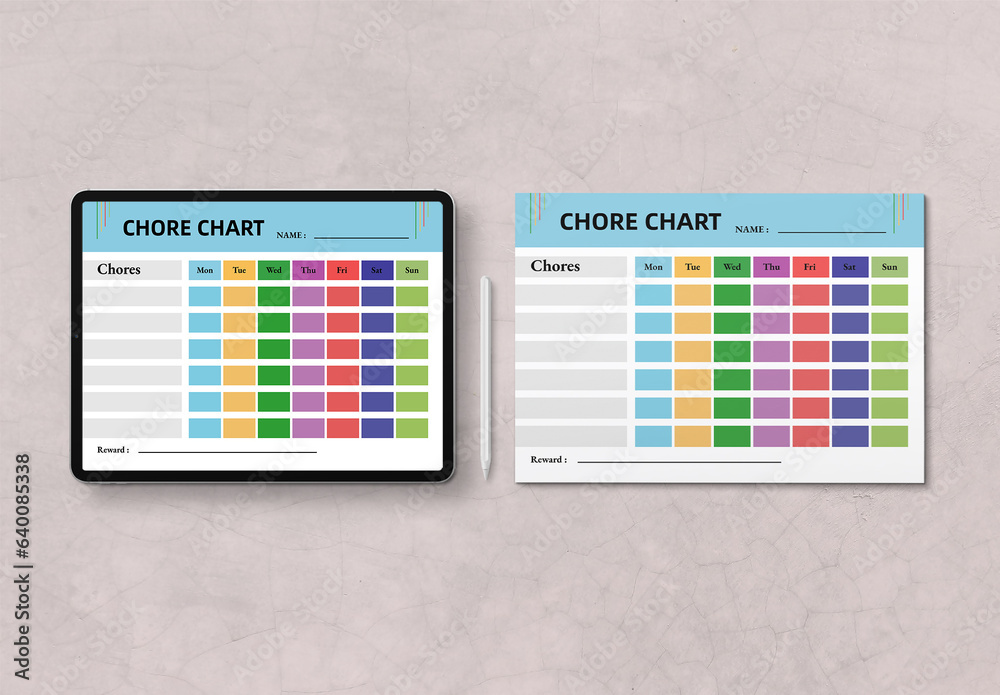 Daily Chore Chart Design Stock Template | Adobe Stock