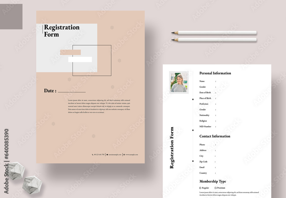 Registration Form Design Stock Template | Adobe Stock