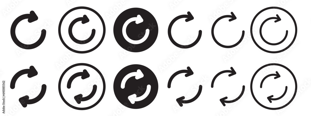 Reload Icon. Repeat business change cycle symbol. Vector set of restart ...
