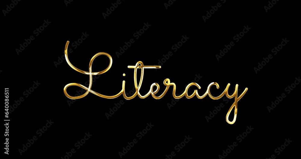 Literacy lettering text animation. Handwritten text classic calligraphy ...
