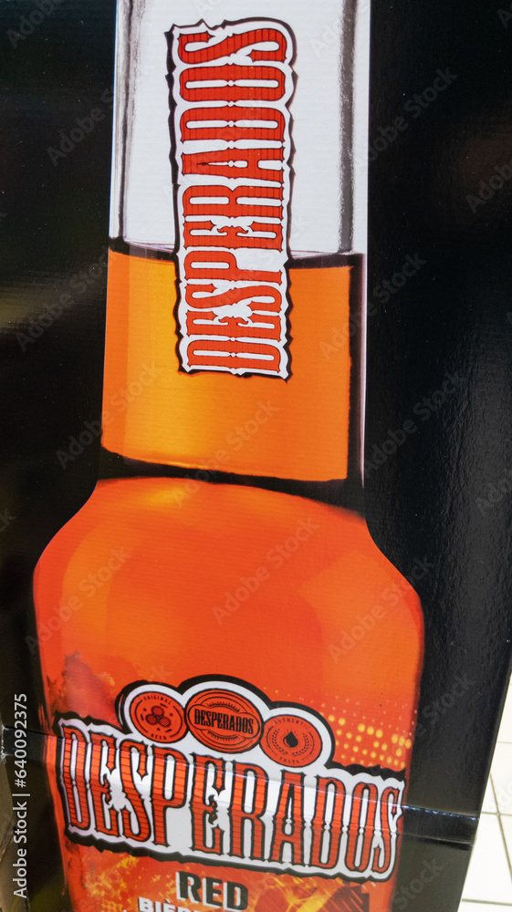 Desperados tequila flavored pale lager beer logo text and sign brand ...