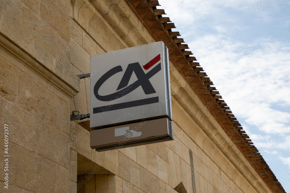 ca credit agricole logo sign and brand text on entrance facade french ...