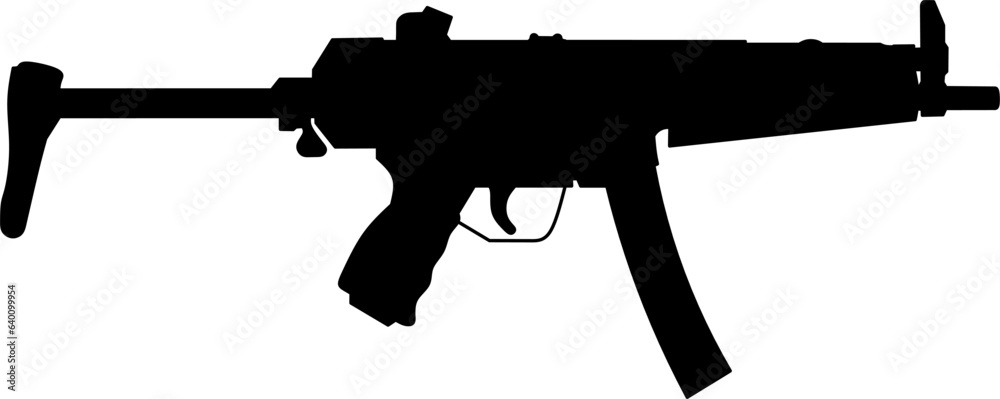 Poster submachine gun silhouette vector hk mp5 – Wall Art | UkPosters