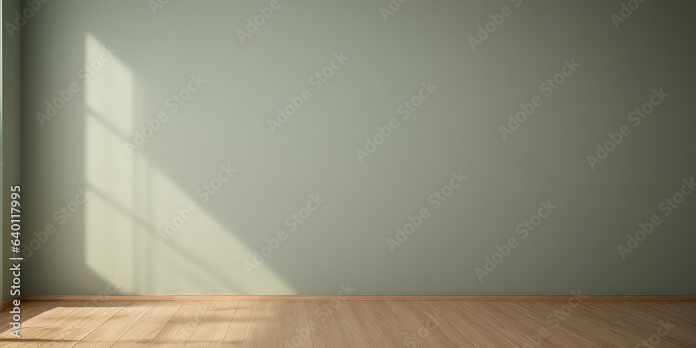 Green empty wall with beautiful light and shadow, empty space, copy ...
