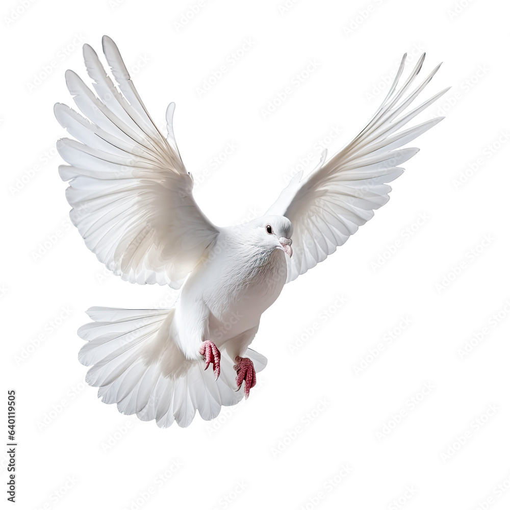 PNG of One White Dove freedom flying Wings on transparent background ...