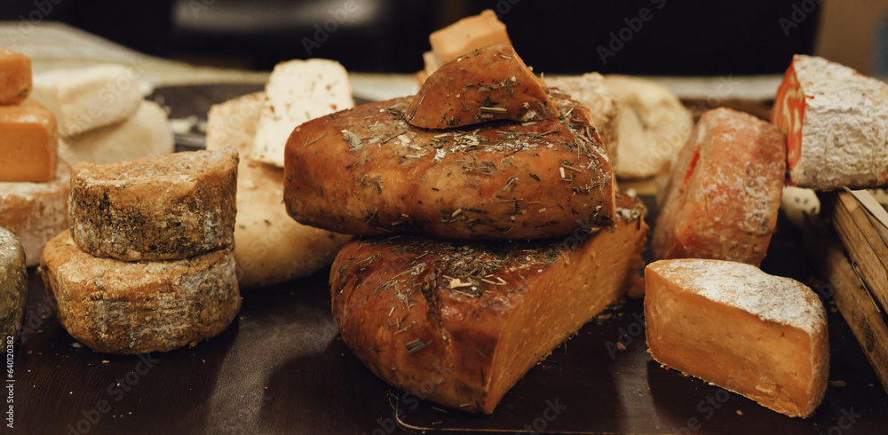 hand made baked stuffed rolls and pieces of cheese. Delicious pastries ...