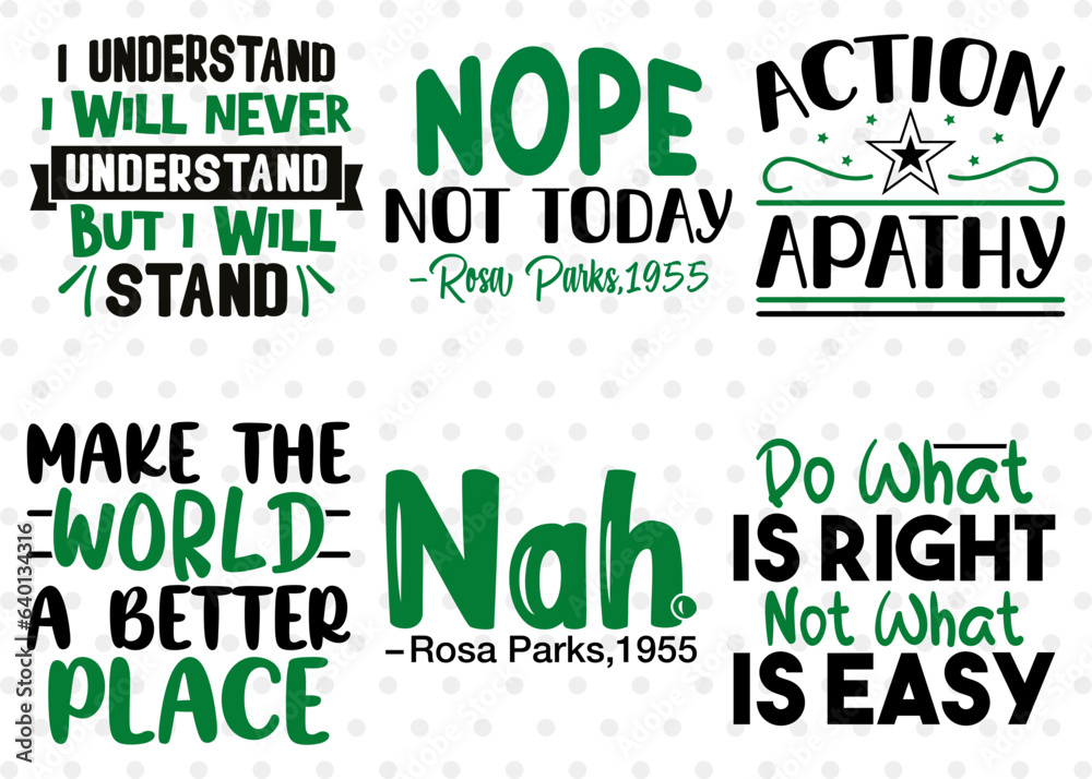 Civil Rights Day Bundle-02, Action Apathy Svg, Nope Not Today Svg, Nah ...