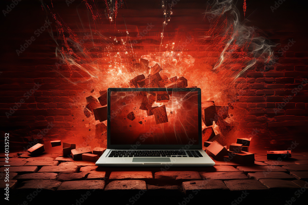 Animated firewall graphics visibly strain against a relentless ...