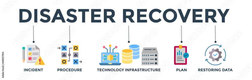 Disaster recovery banner web icon vector illustration concept for ...