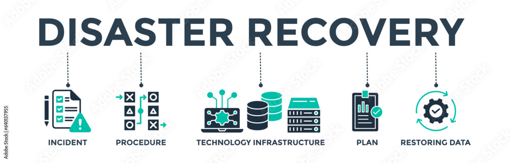 Disaster recovery banner web icon vector illustration concept for ...
