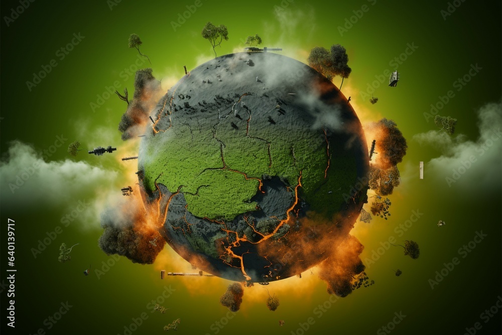 Earths pollution in a 3D visual highlighting ecological concerns Stock ...