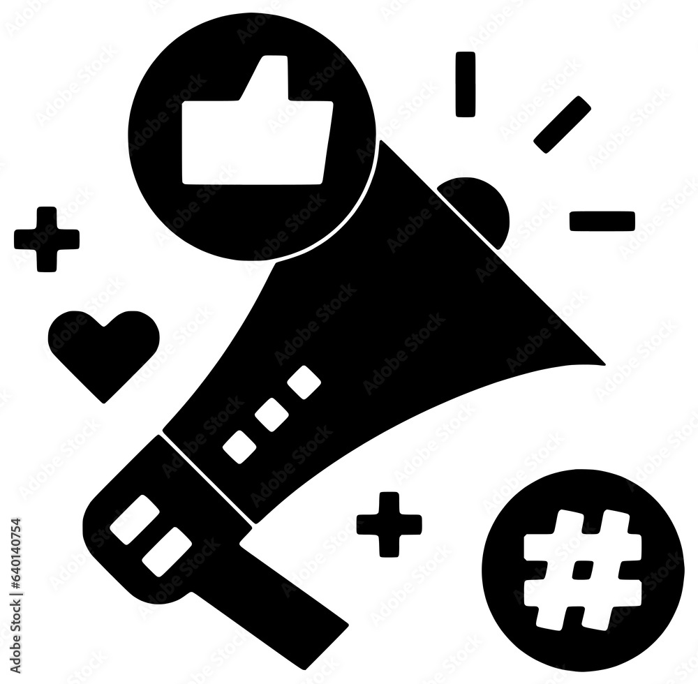 campaign icon content logo media background marketing illustration ...