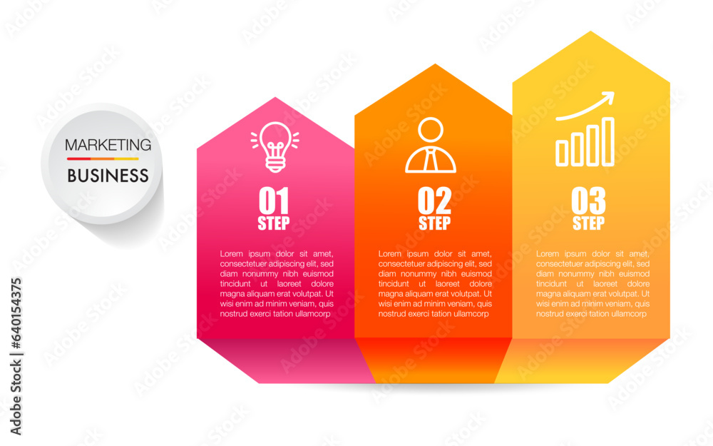 Infographic template 3 step analysis for marketing can apply diagram ...