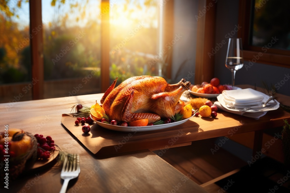 Taste the essence of Thanksgiving: Delight in the close-up side view of ...