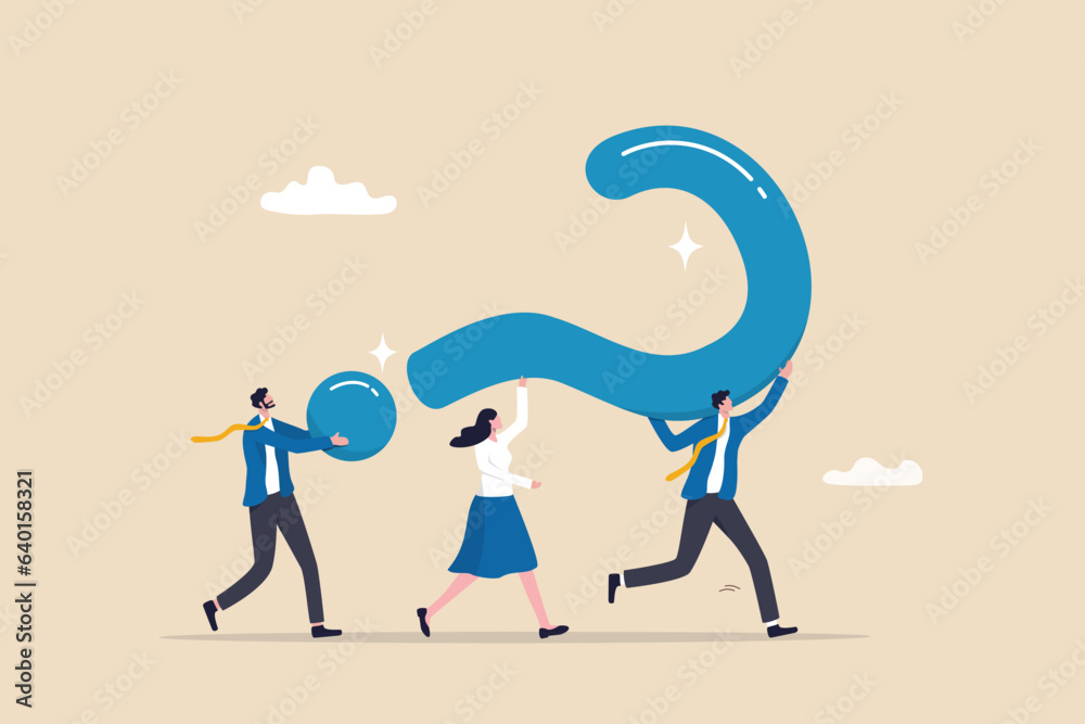 Problem solving, asking question or finding solution for difficulty ...