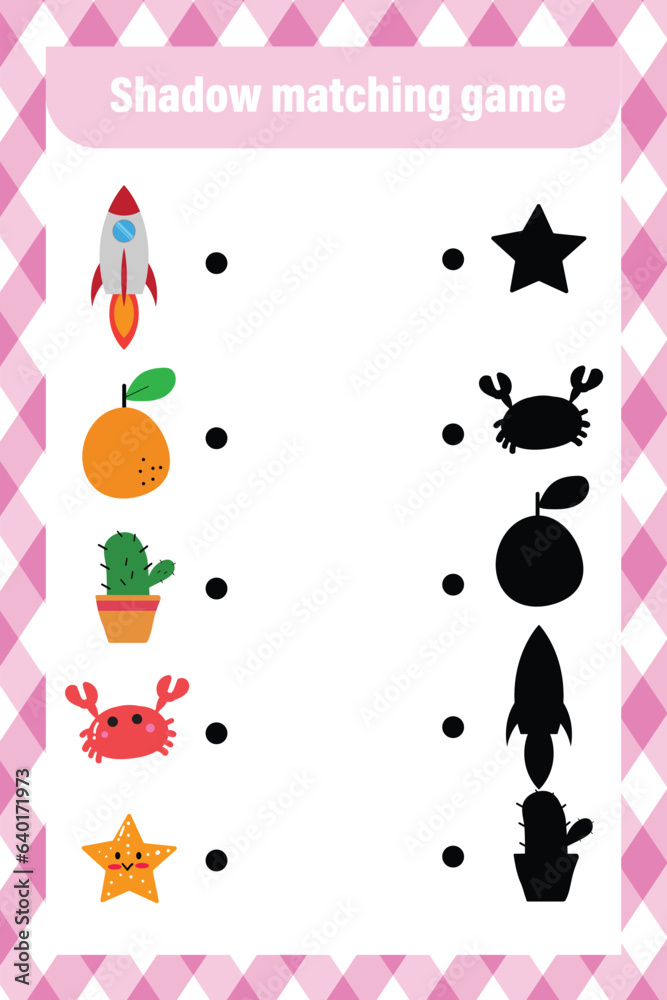 Matching the images with the shadow worksheet. Shadow matching game ...