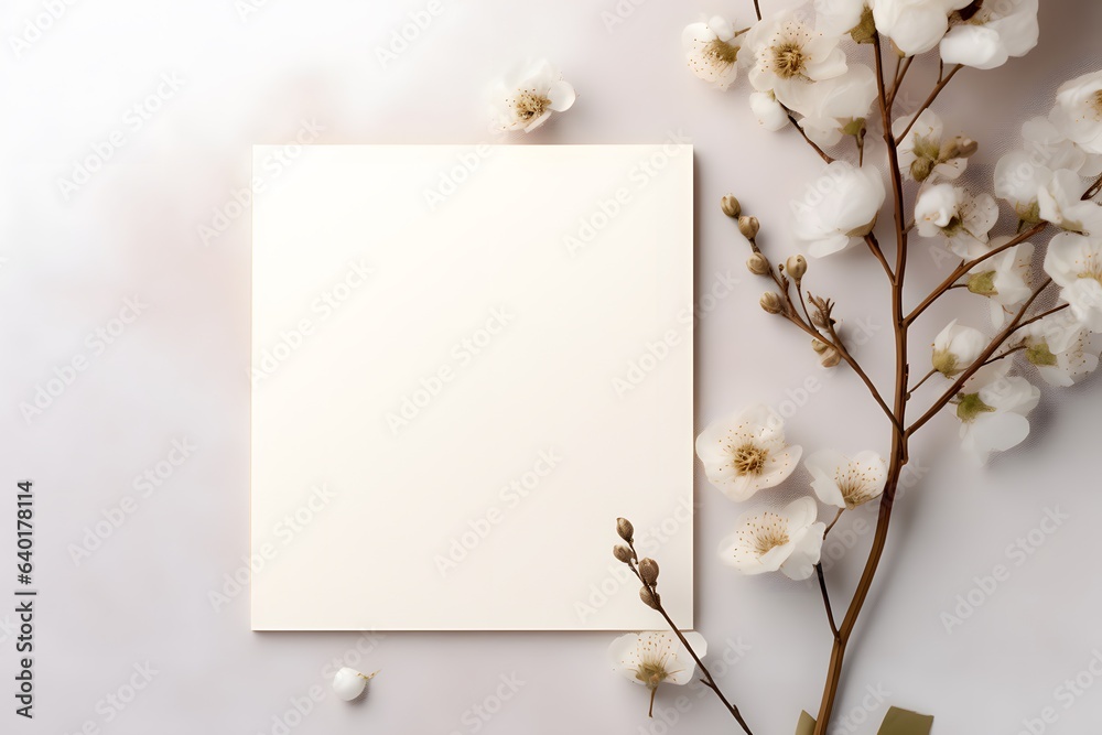 White invitation card mockup Stock Photo | Adobe Stock