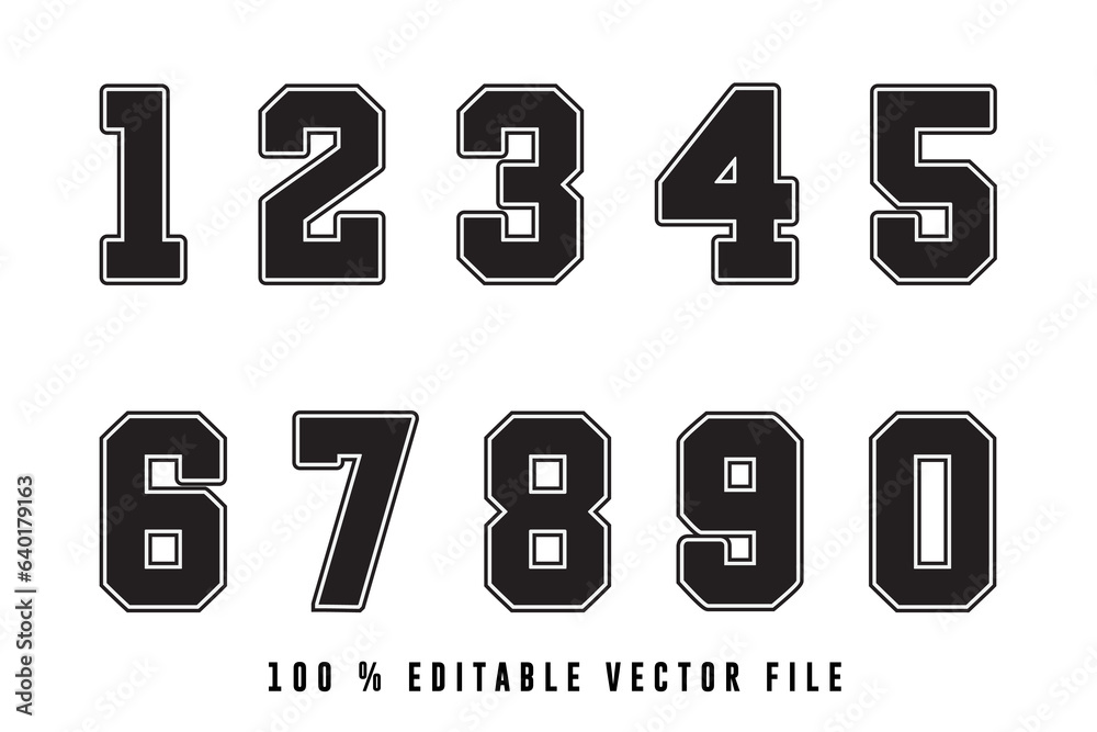 Classic Sport basketball Jersey Number vector. Stock Vector | Adobe Stock