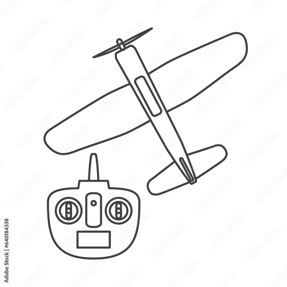 Radio controlled Airplane with control joystick, the toy Aircraft with ...