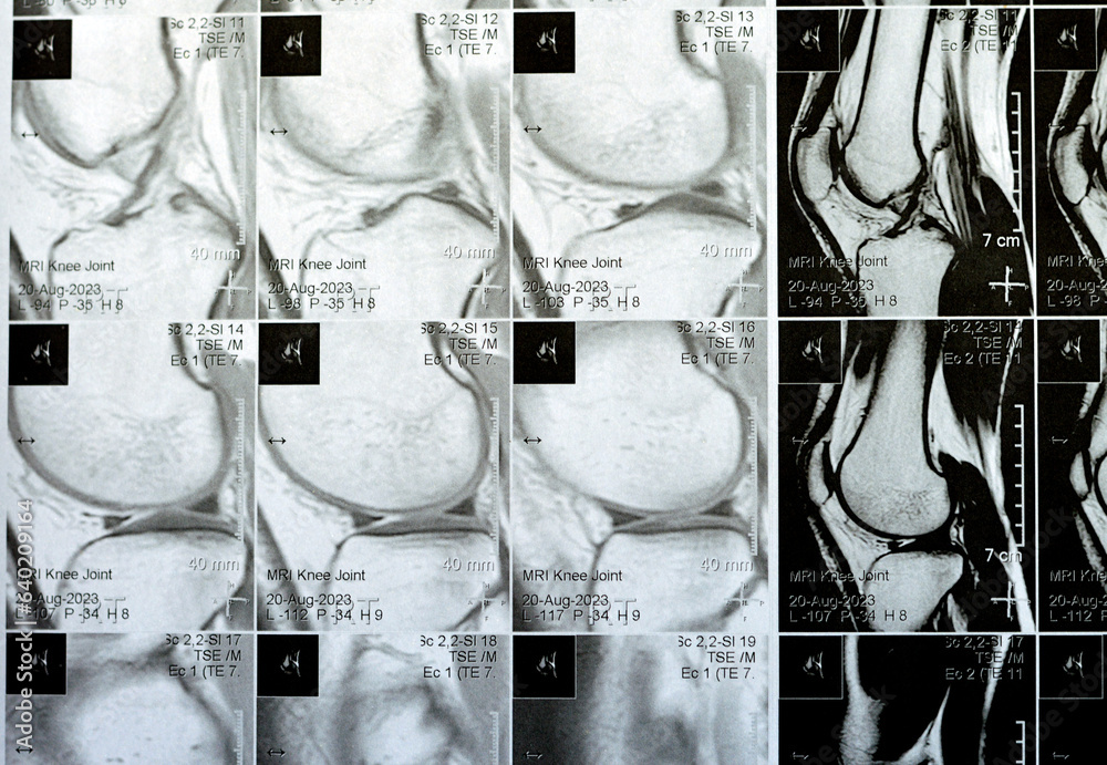 MRI of the right knee showing mild joint effusion, with normal other ...