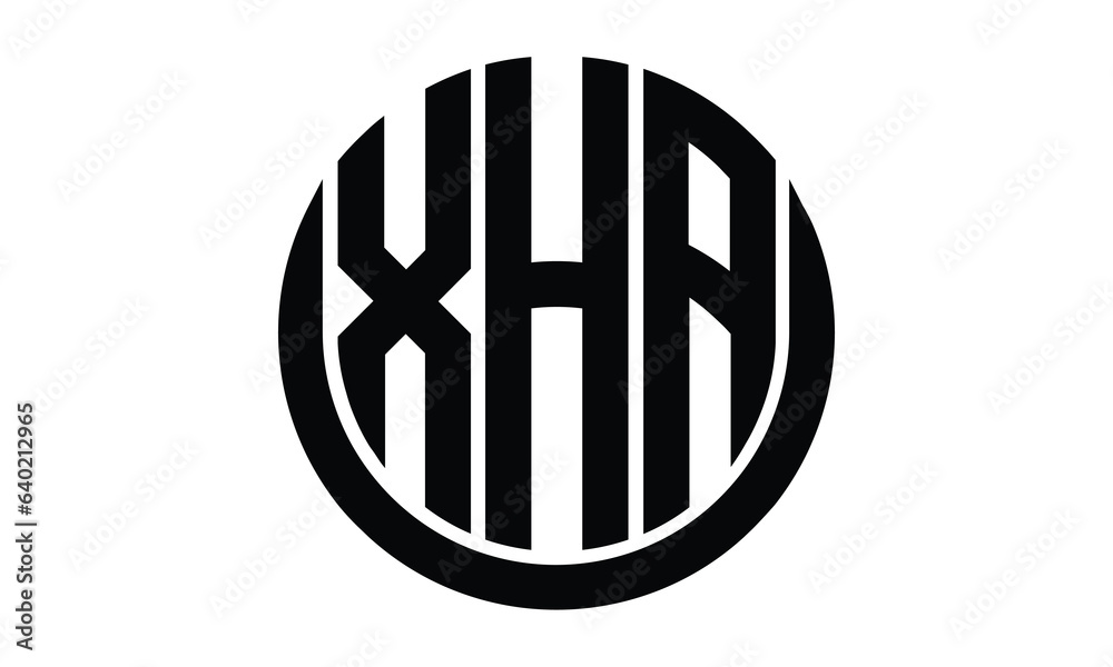 XHA shield in circle logo design vector template. lettermrk, wordmark ...