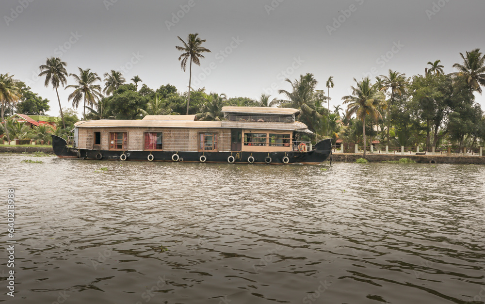 An Engaging picture of a Landscape scenery in the Kerala backwaters ...
