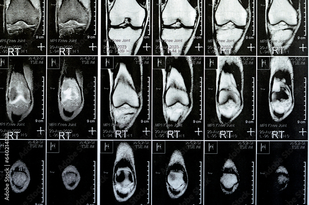 MRI of the right knee showing mild joint effusion, with normal other ...