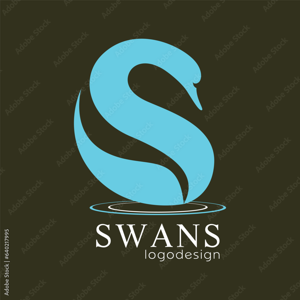 SWANS LOGO DESIGN. MAKING VACTOR FILE BY ILLUSTRATOR, WHICH IS USING ...