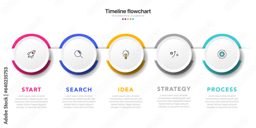 Timeline infographic design with 6 options or steps. Infographics for ...