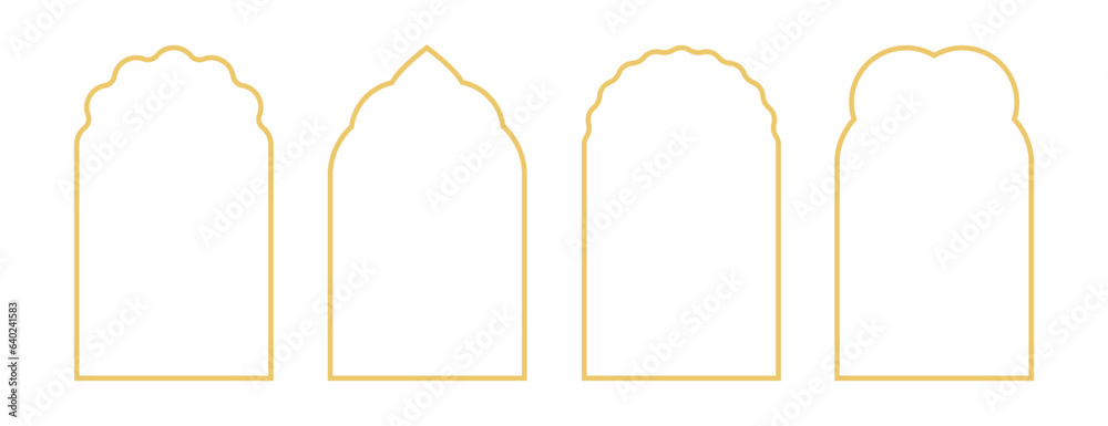 Islamic, arab line vector window icon set Stock Vector | Adobe Stock