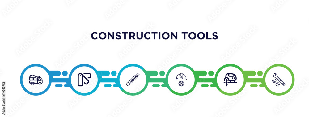 dumper, pantone, carpenter cutter, safety helmet, circular saw, wrench ...